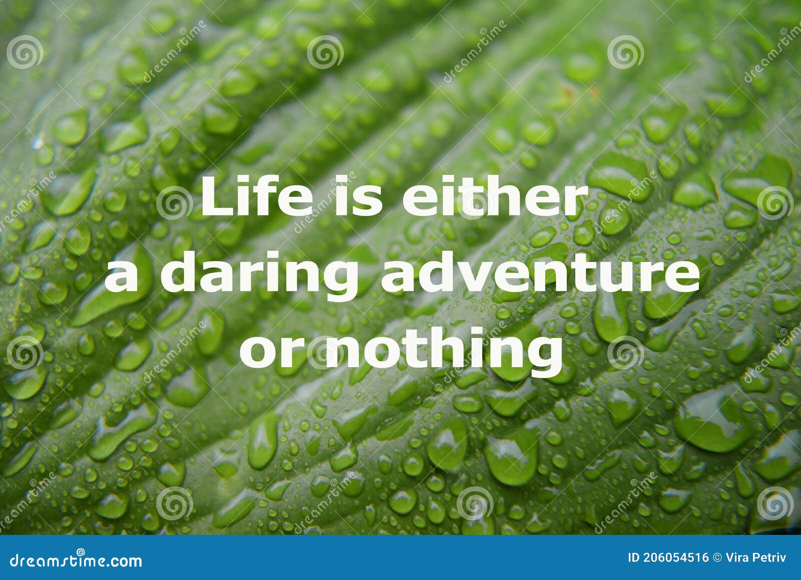 Life is Either a Daring Adventure or Nothing Stock Photo - Image of ...