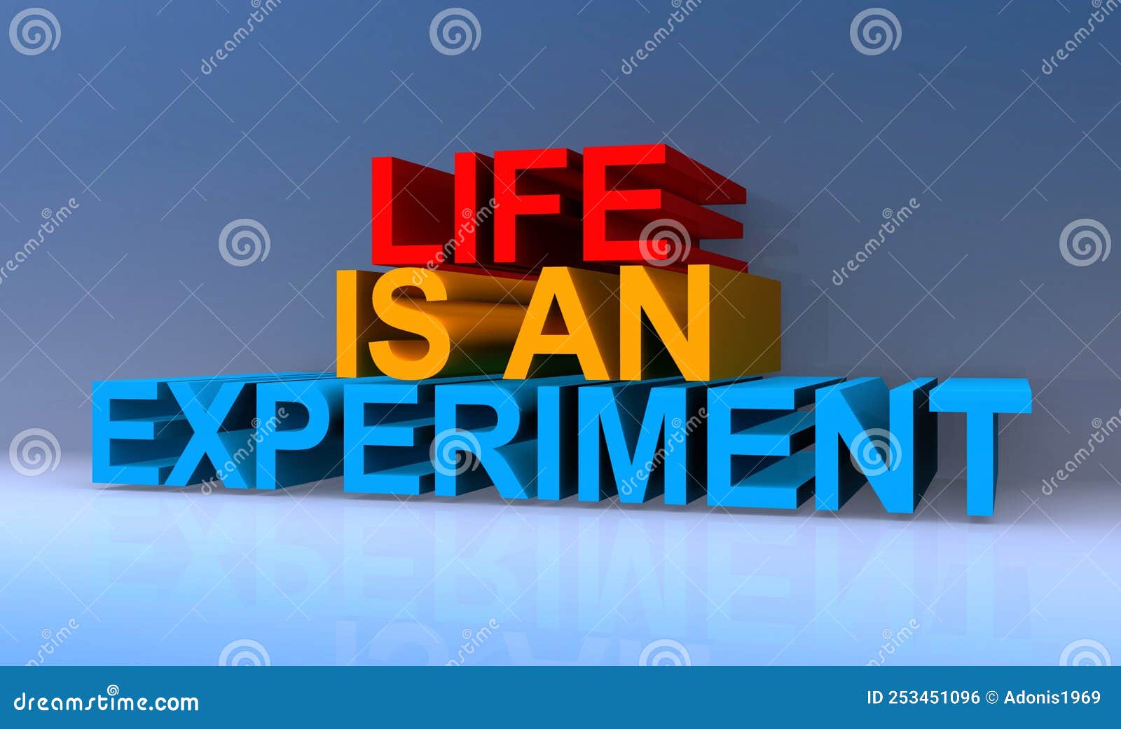 Life is an Experient on Blue Stock Illustration - Illustration of ...