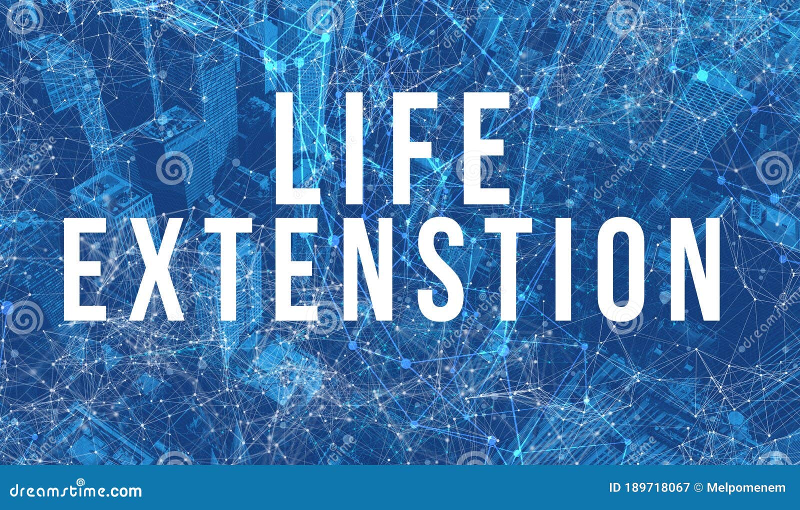 Life Extension Theme with Abstract Cityscape Stock Image - Image of ...