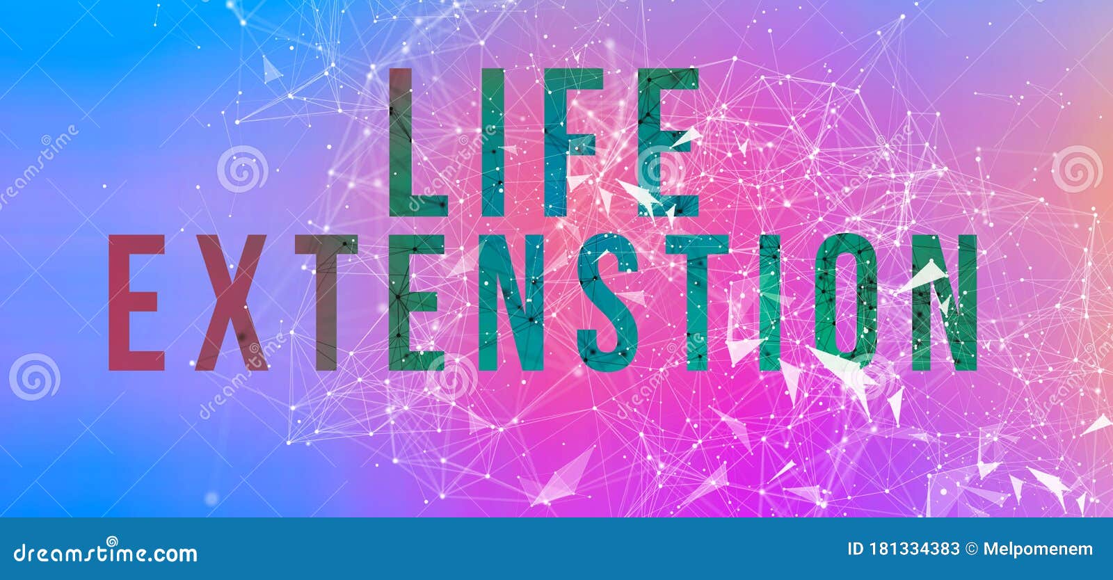 Life Extension Theme with Abstract Network Lines Stock Illustration ...