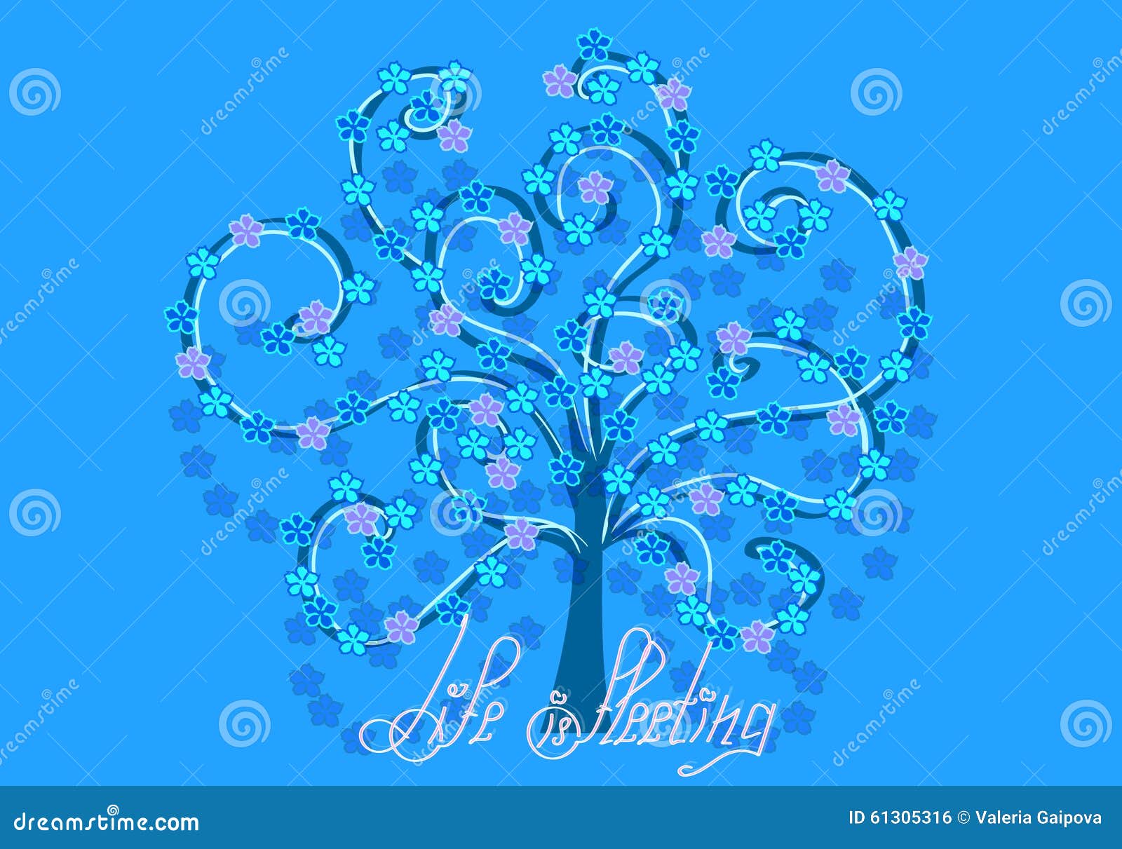 Life is fleeting. stock vector. Illustration of blue - 61305316