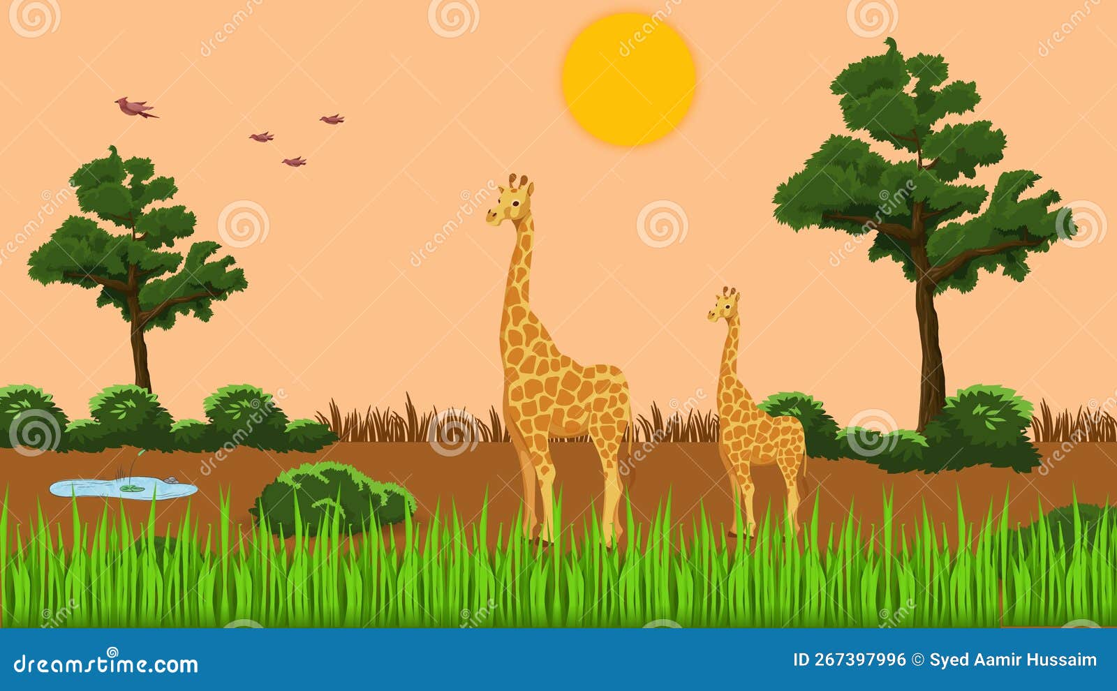 The Life of Giraffe 2d Image Stock Photo - Image of image1, prairie ...