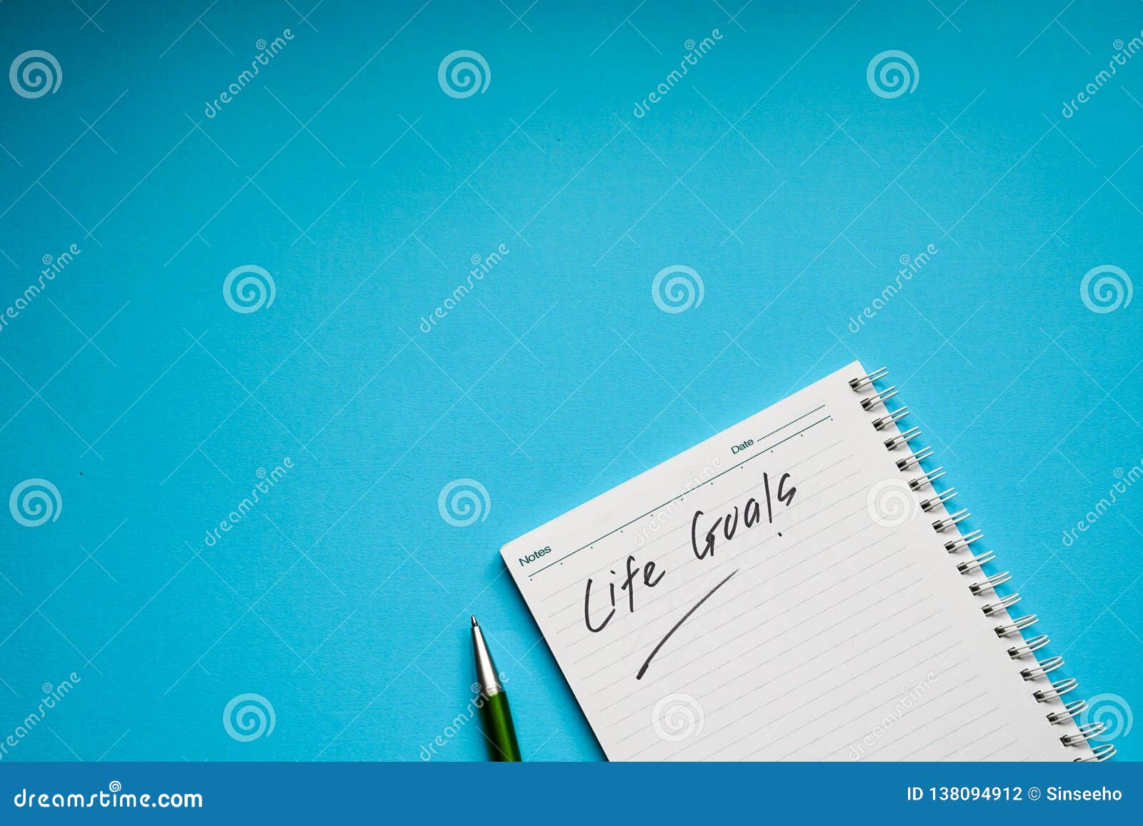 Life Goals Hand Written on Note Book with Green Pen Stock Photo - Image ...