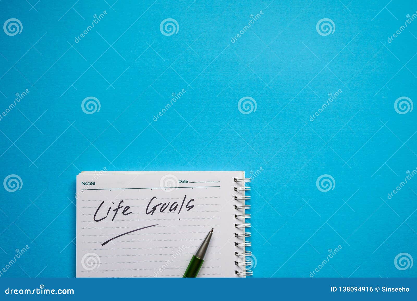 Life Goals Hand Written on Note Book with Green Pen Stock Photo - Image ...
