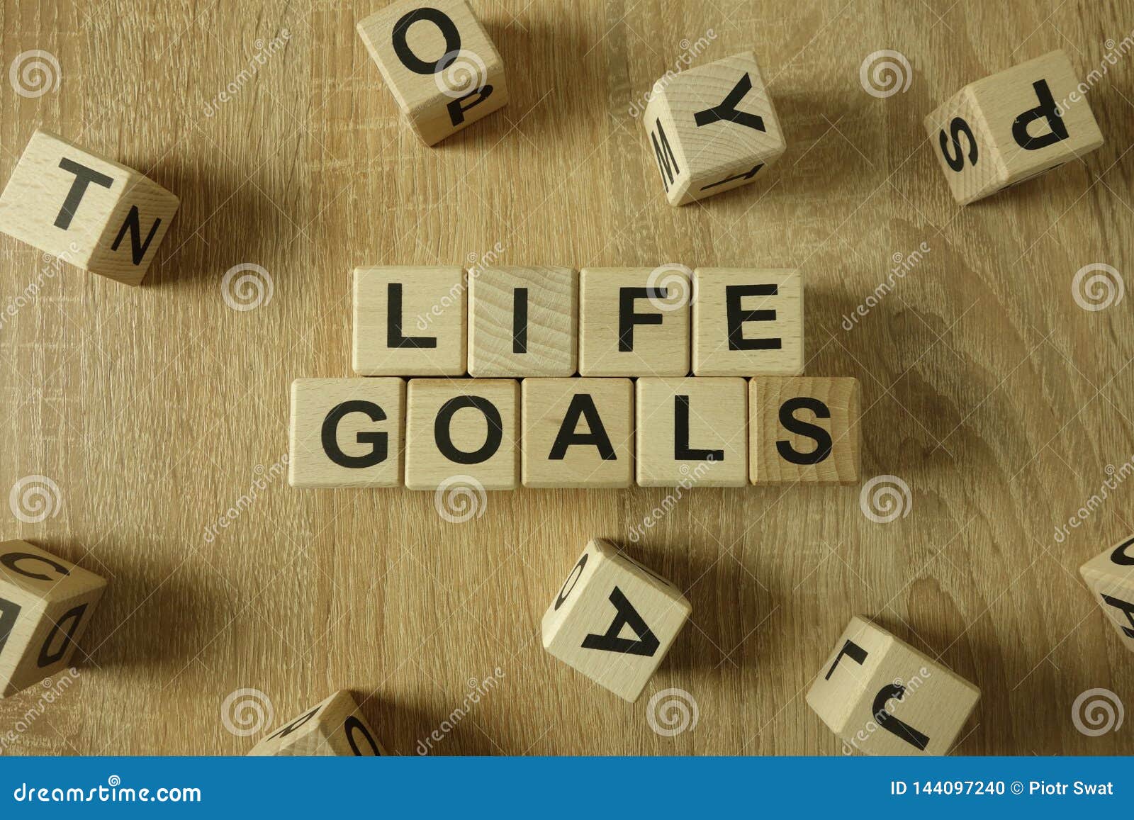 Life Goals Text from Wooden Blocks Stock Photo - Image of inspirational ...