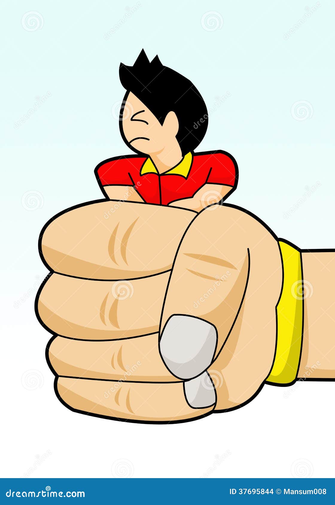 Life in a handful cartoon stock illustration. Illustration of hand ...