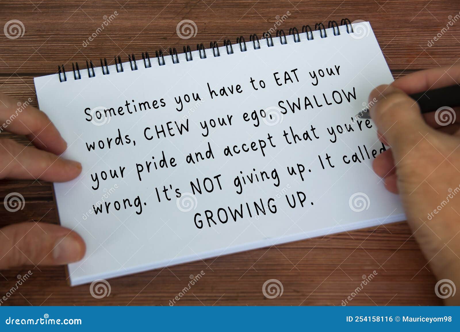 Life Inspirational Quote about Growing Up. Inspirational Concept. Stock ...