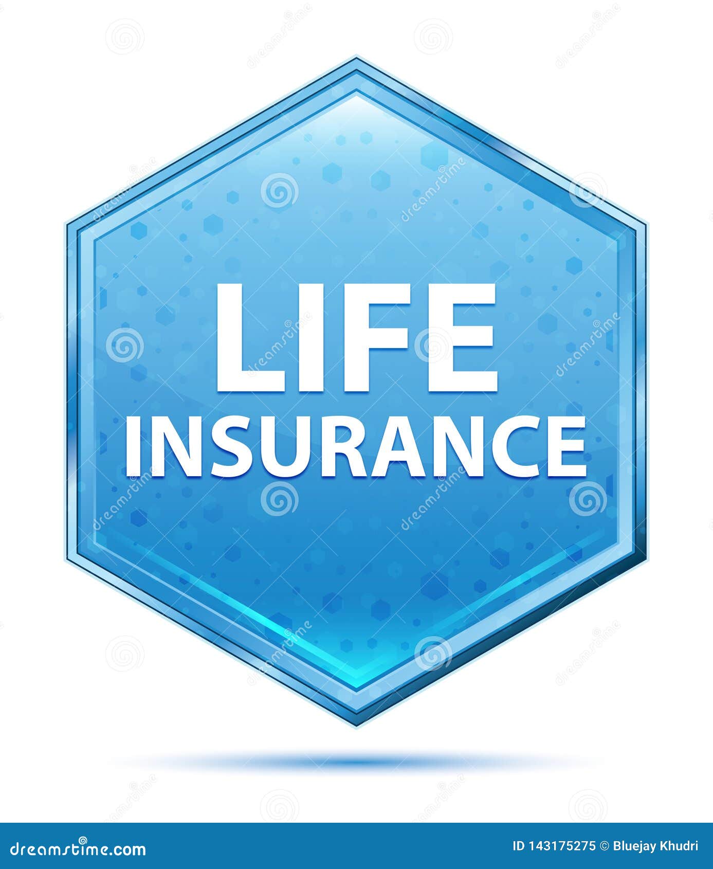 Life Insurance Crystal Blue Hexagon Button Stock Illustration ...