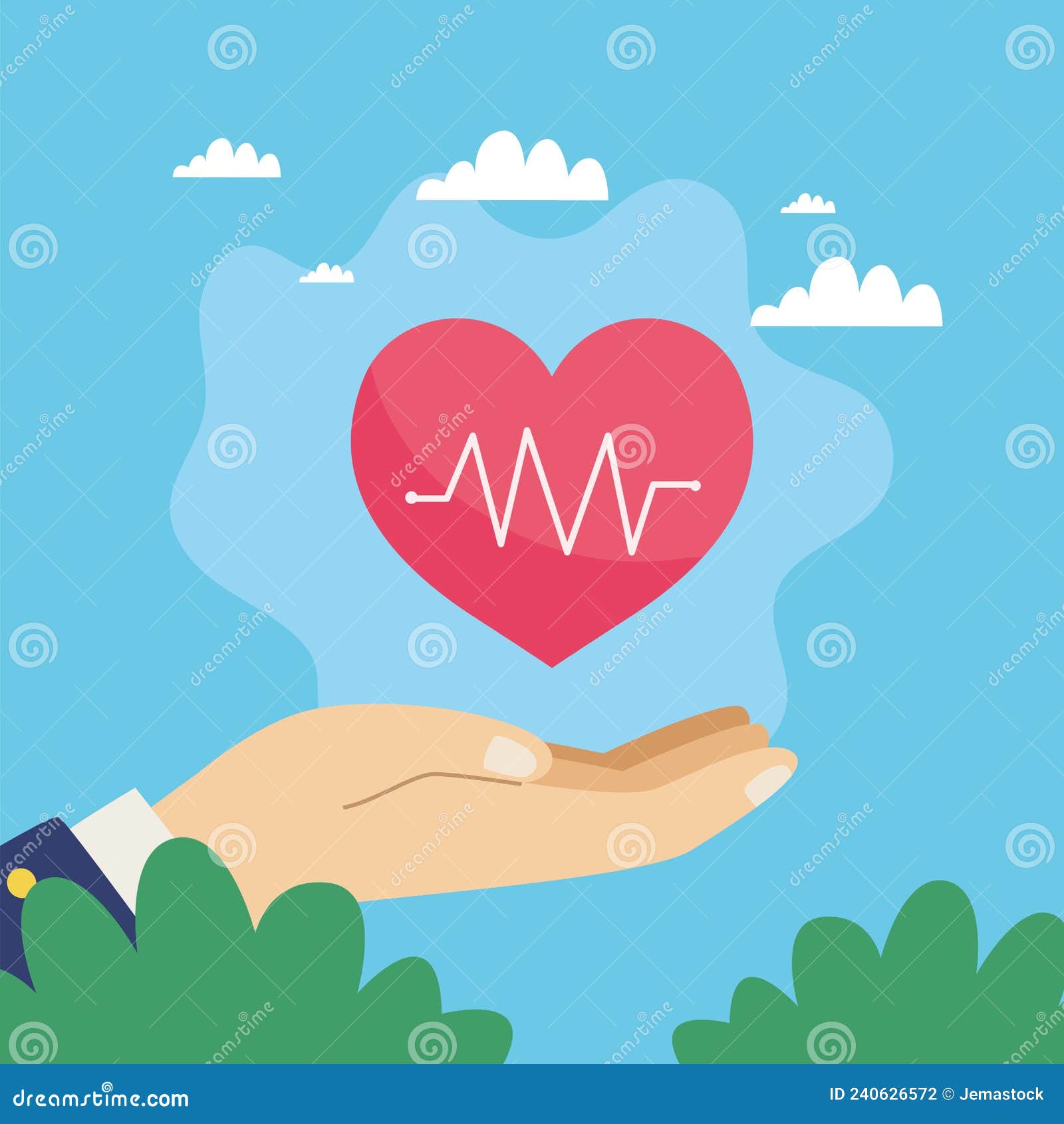 Life insurance with heart stock vector. Illustration of safe - 240626572