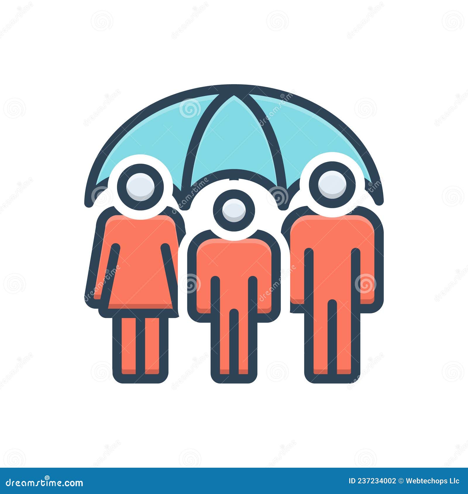 Color Illustration Icon for Life Insurance, People and Safety Stock ...