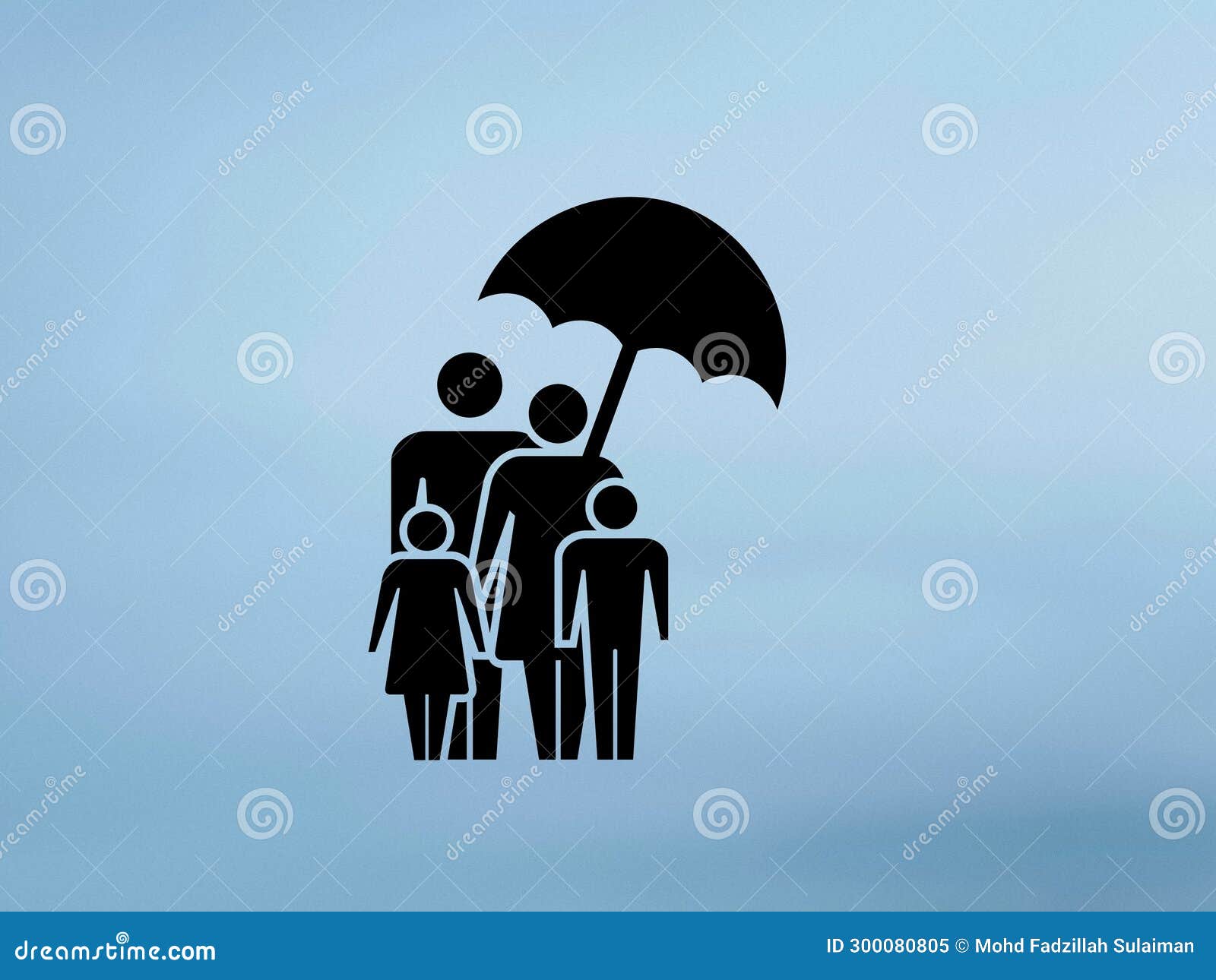 Life Insurance Icon Illustration Isolated on Blue Background. Stock ...