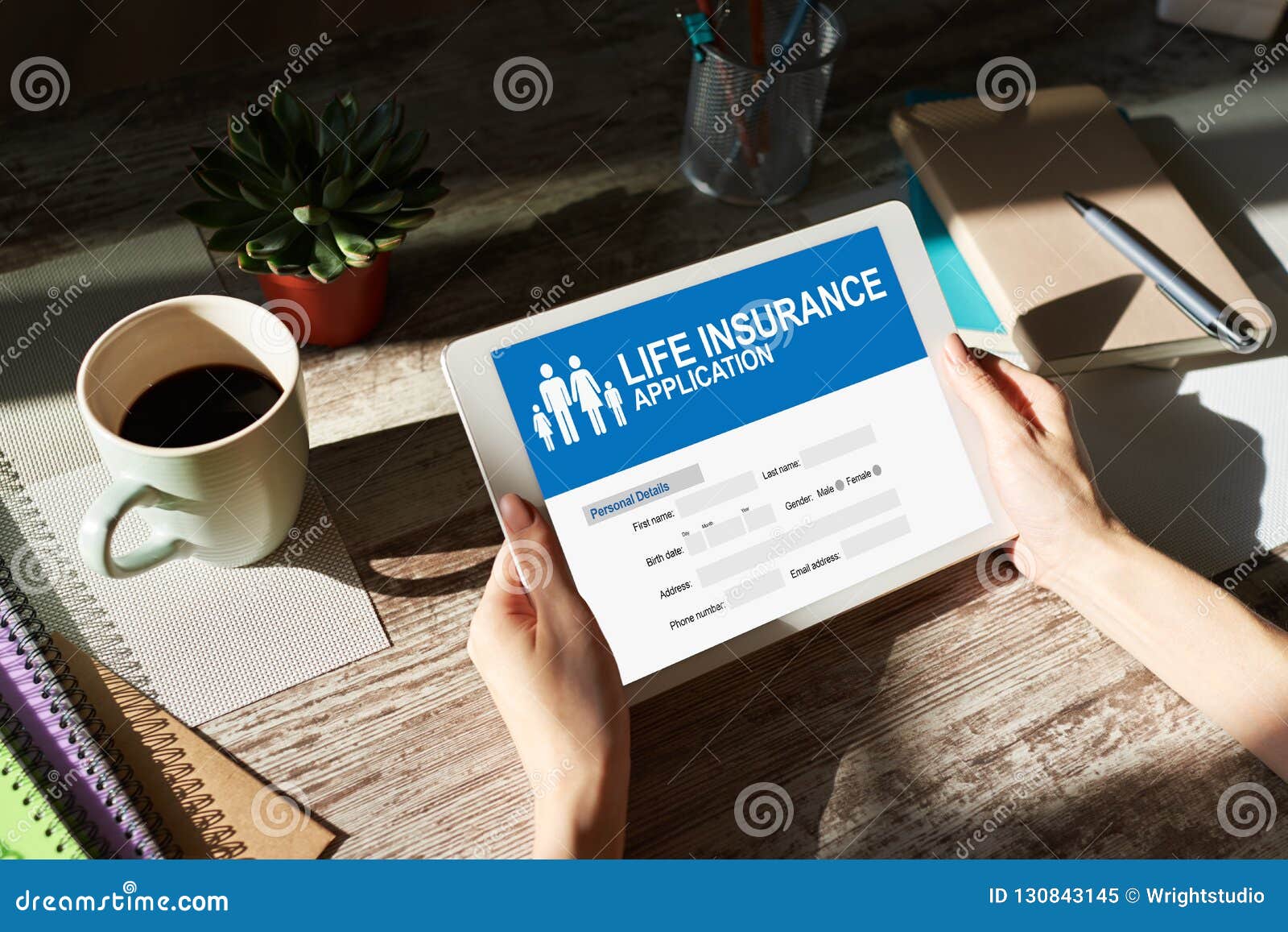 Life Insurance Online Application Form on Device Screen. Stock Image ...