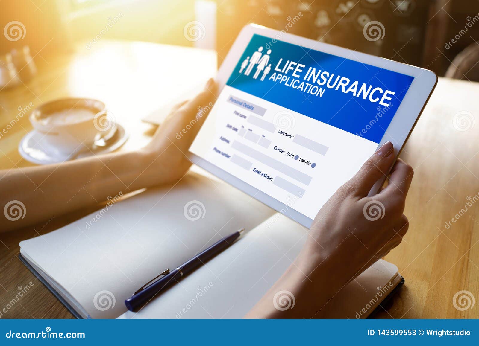 Life Insurance Online Application Form on Device Screen. Stock Image ...