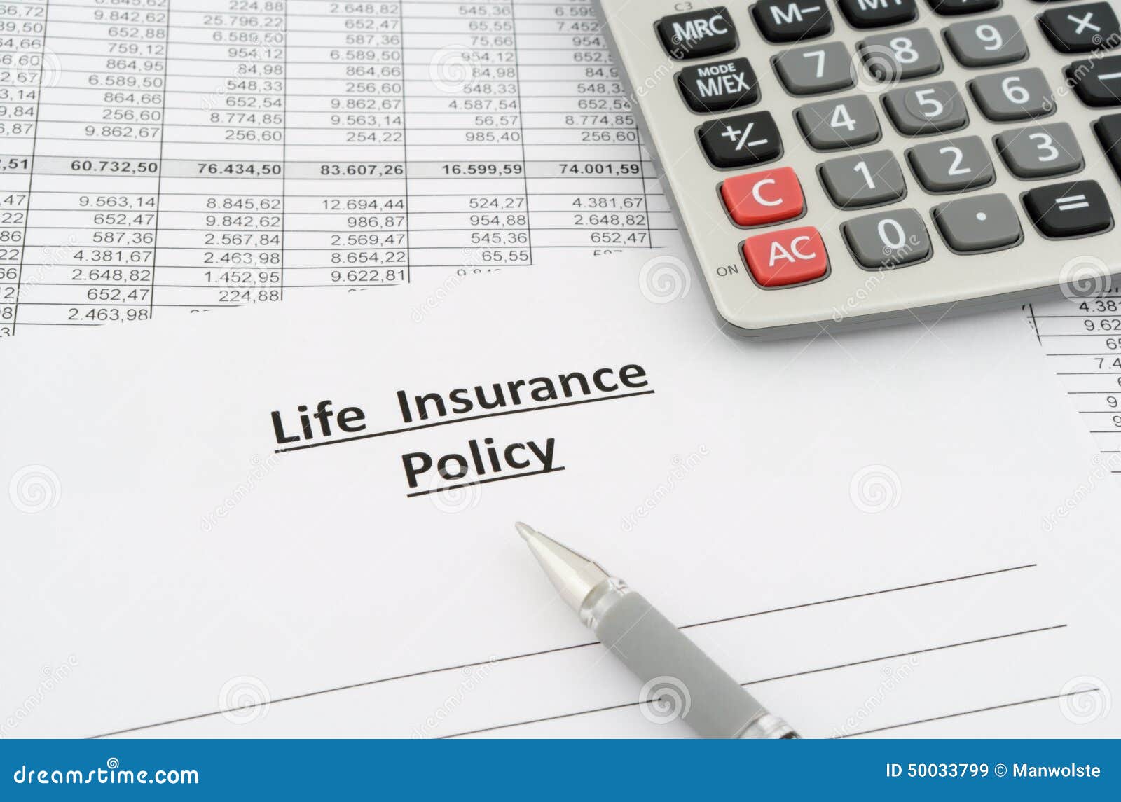 Life insurance policy stock image. Image of count, examine - 50033799