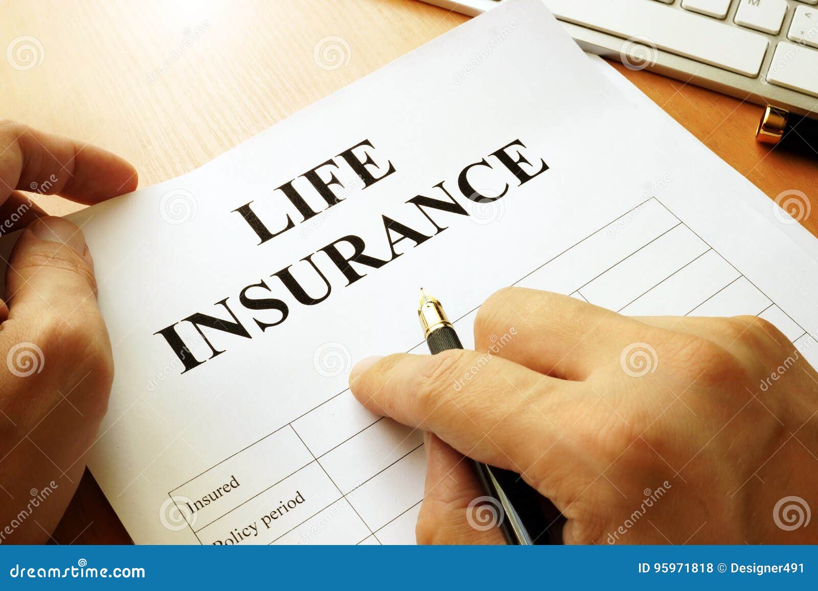 Life insurance policy. stock photo. Image of compensation - 95971818
