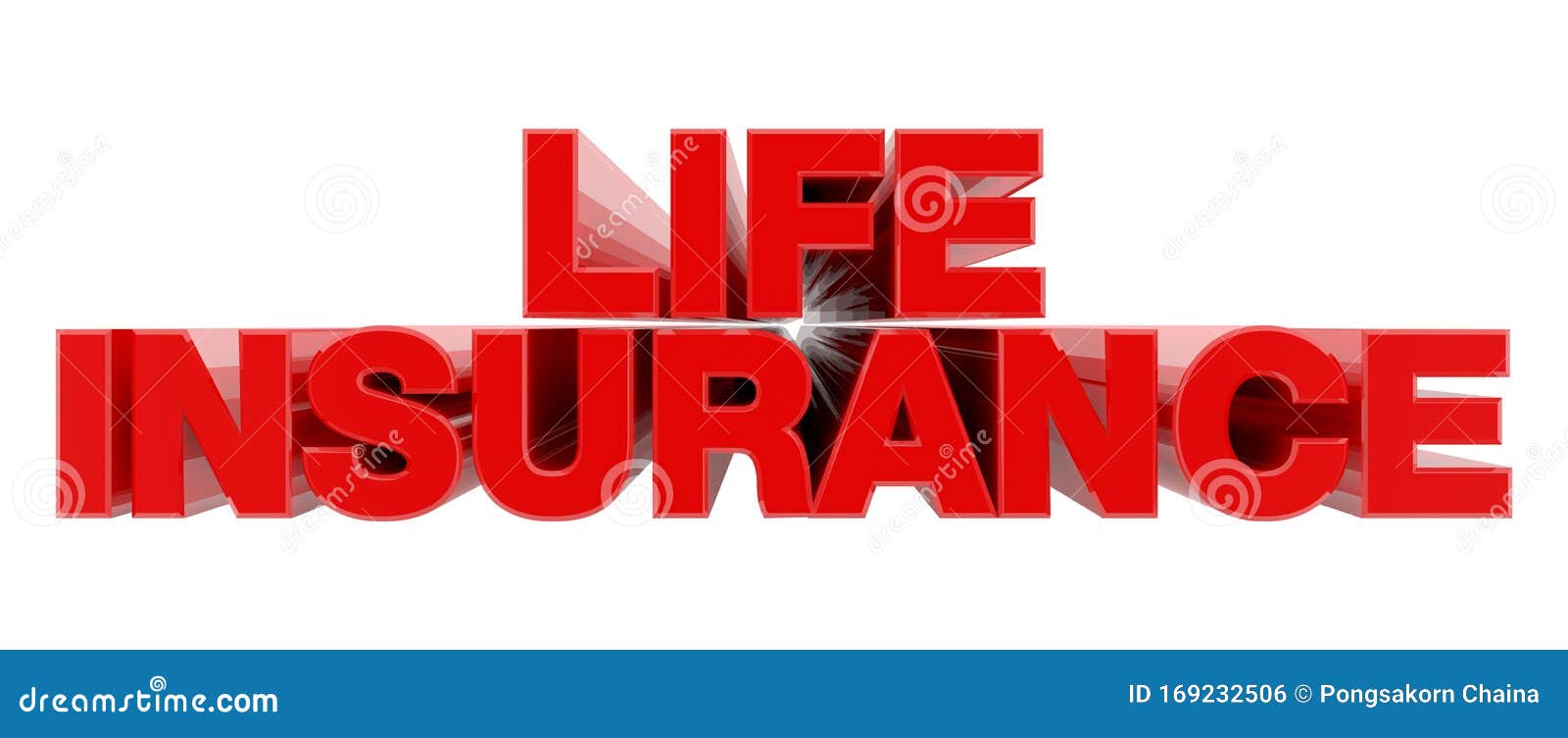 LIFE INSURANCE Red Word on White Background Illustration 3D Rendering ...