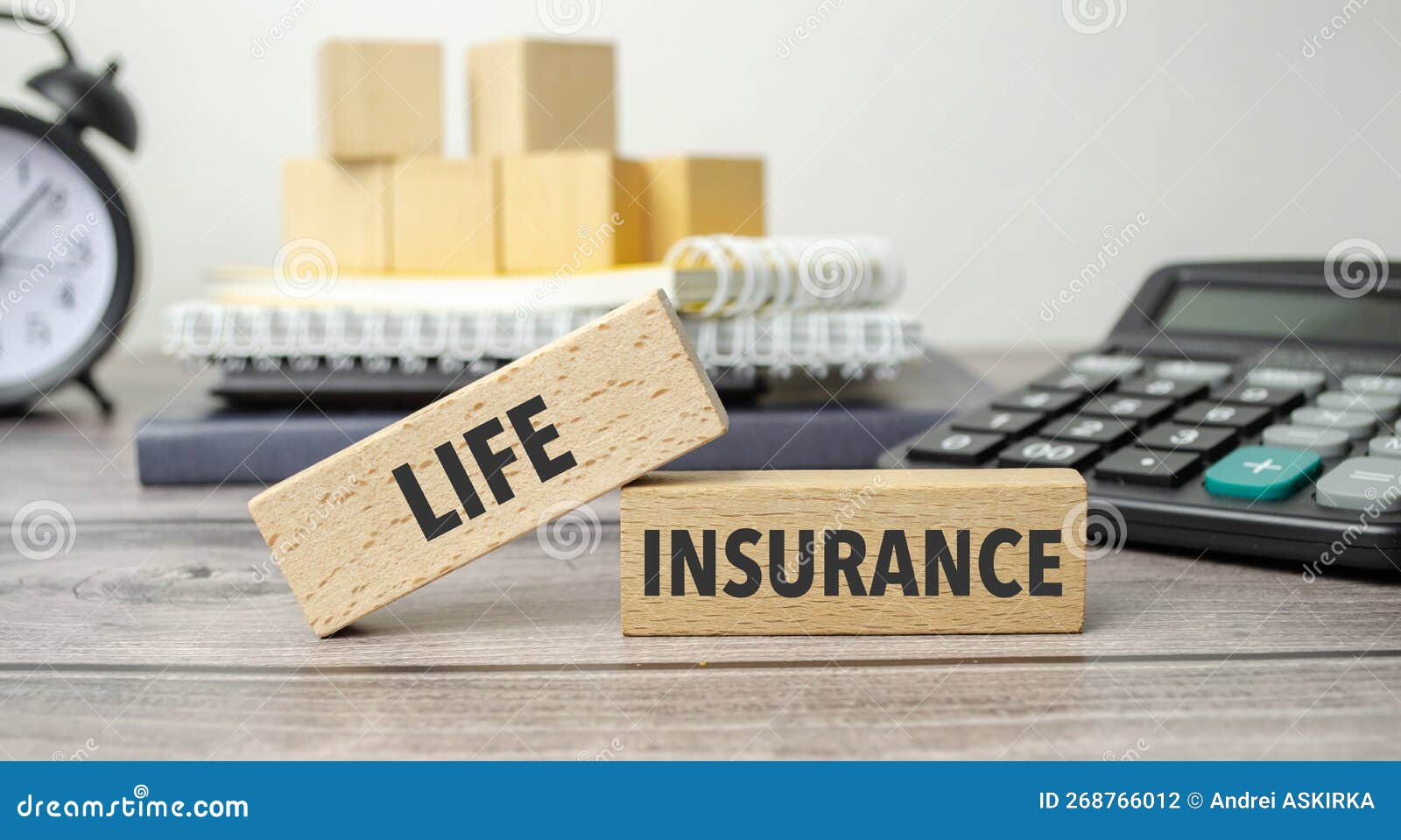 Life Insurance on the Work Table and Clock Stock Photo - Image of ...