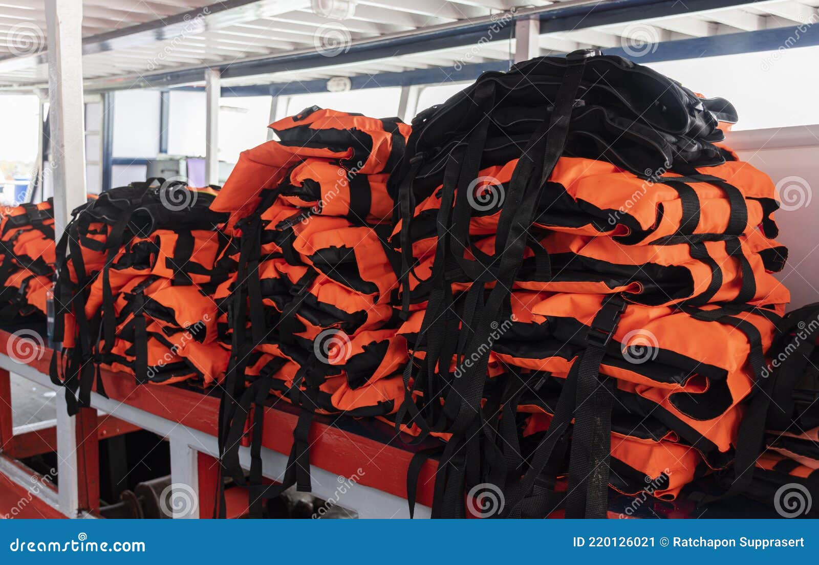 Life jacket on the boat stock image. Image of safe, rescue - 220126021