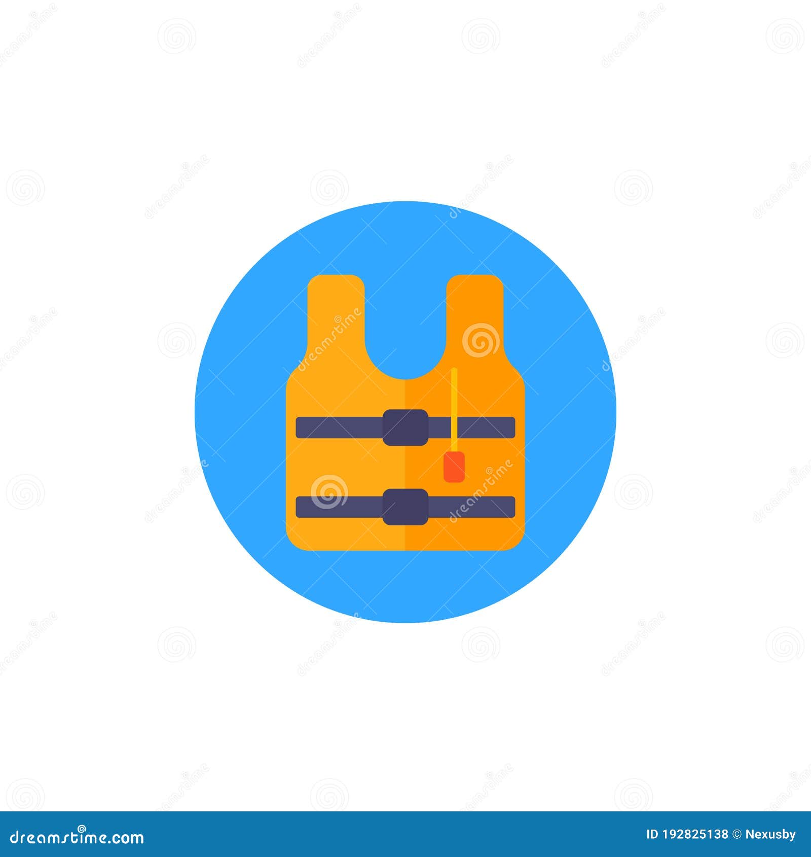 Life Jacket Icon, Flat Vector Stock Vector - Illustration of icon ...
