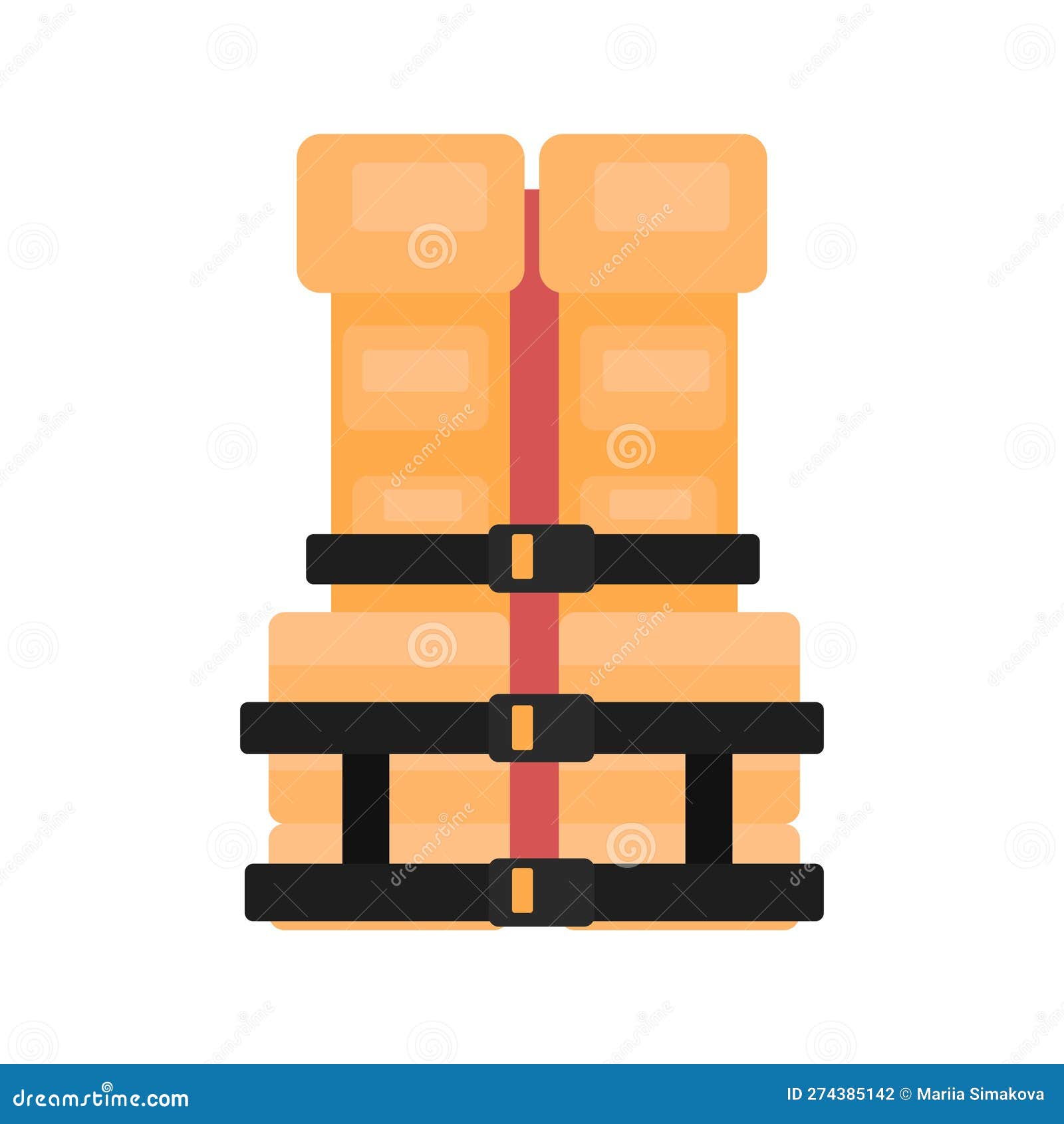 Life Jacket Illustration in Color Cartoon Style. Editable Vector ...