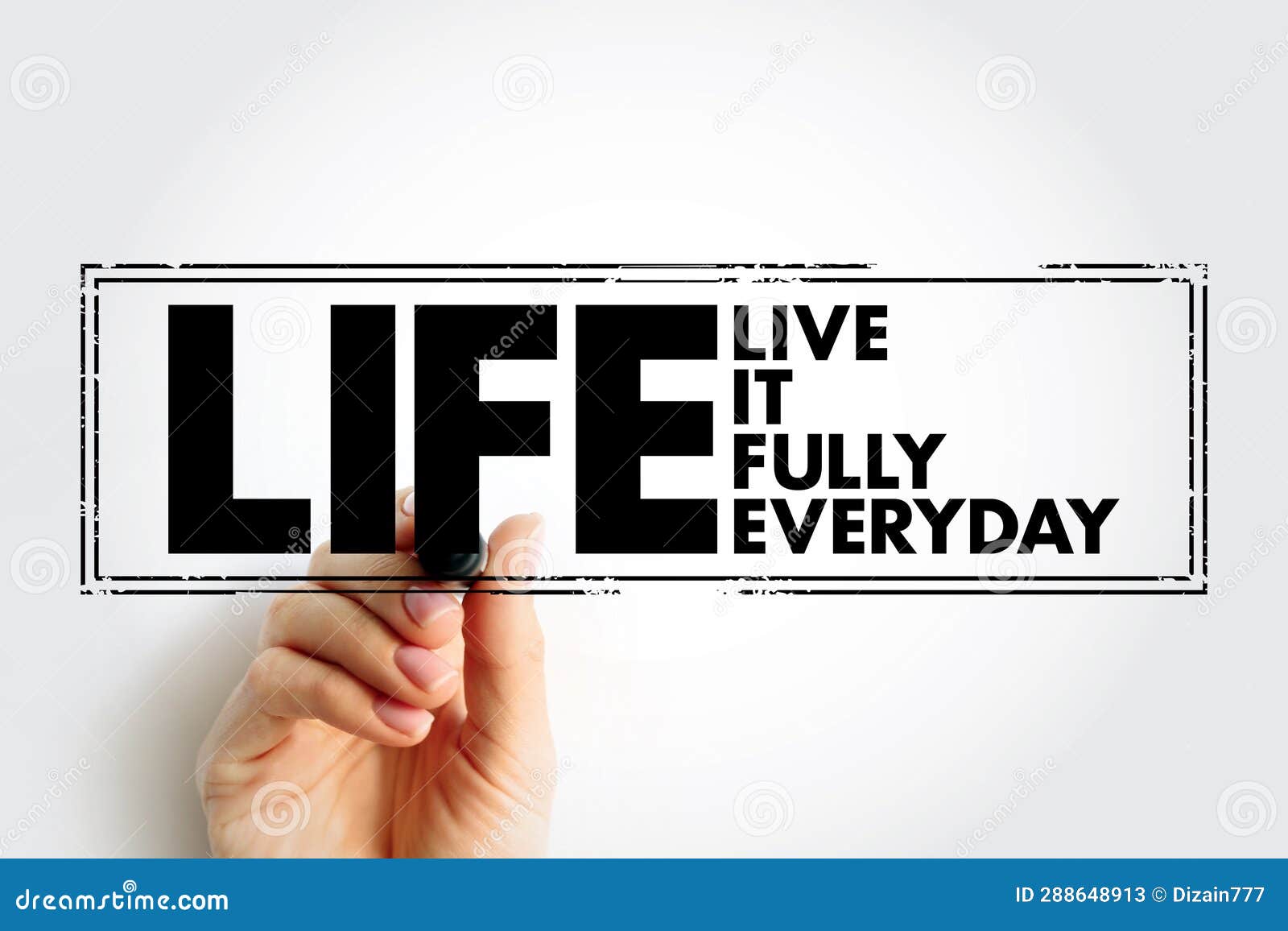 LIFE - Live it Fully Everyday Acronym Stamp Concept Background Stock ...