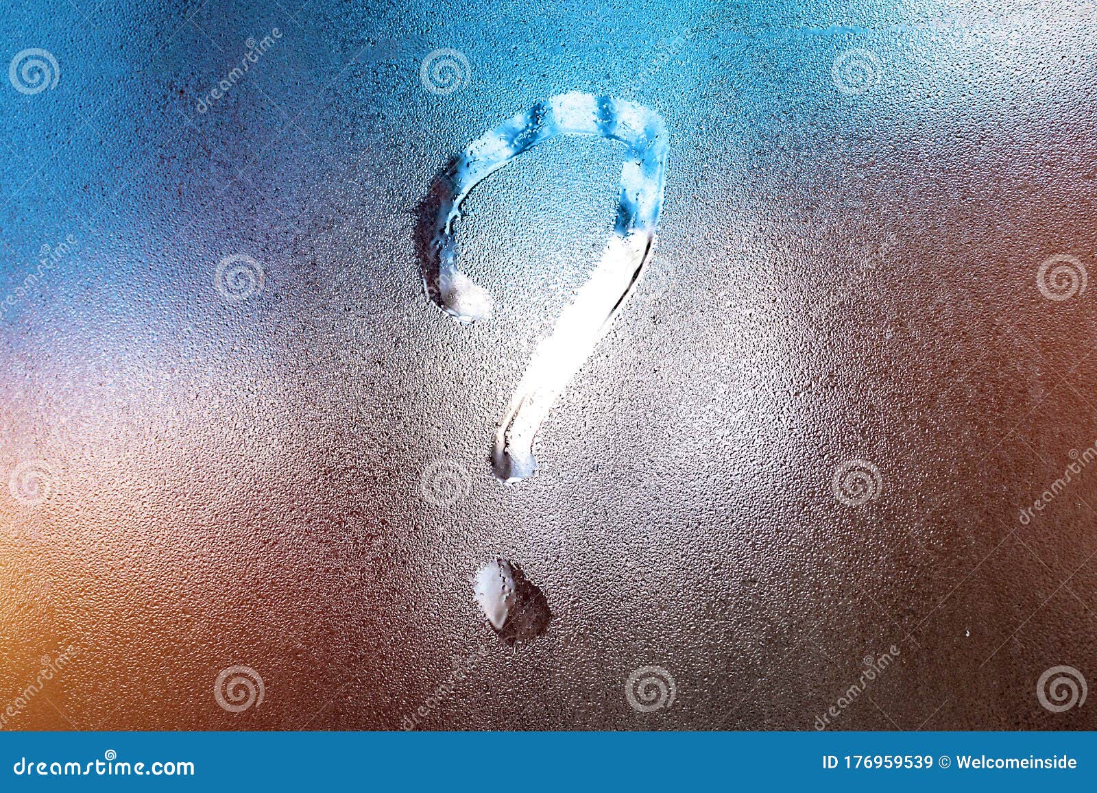 Weather Forecast - Question Mark on Misted Glass. Inscription on the ...