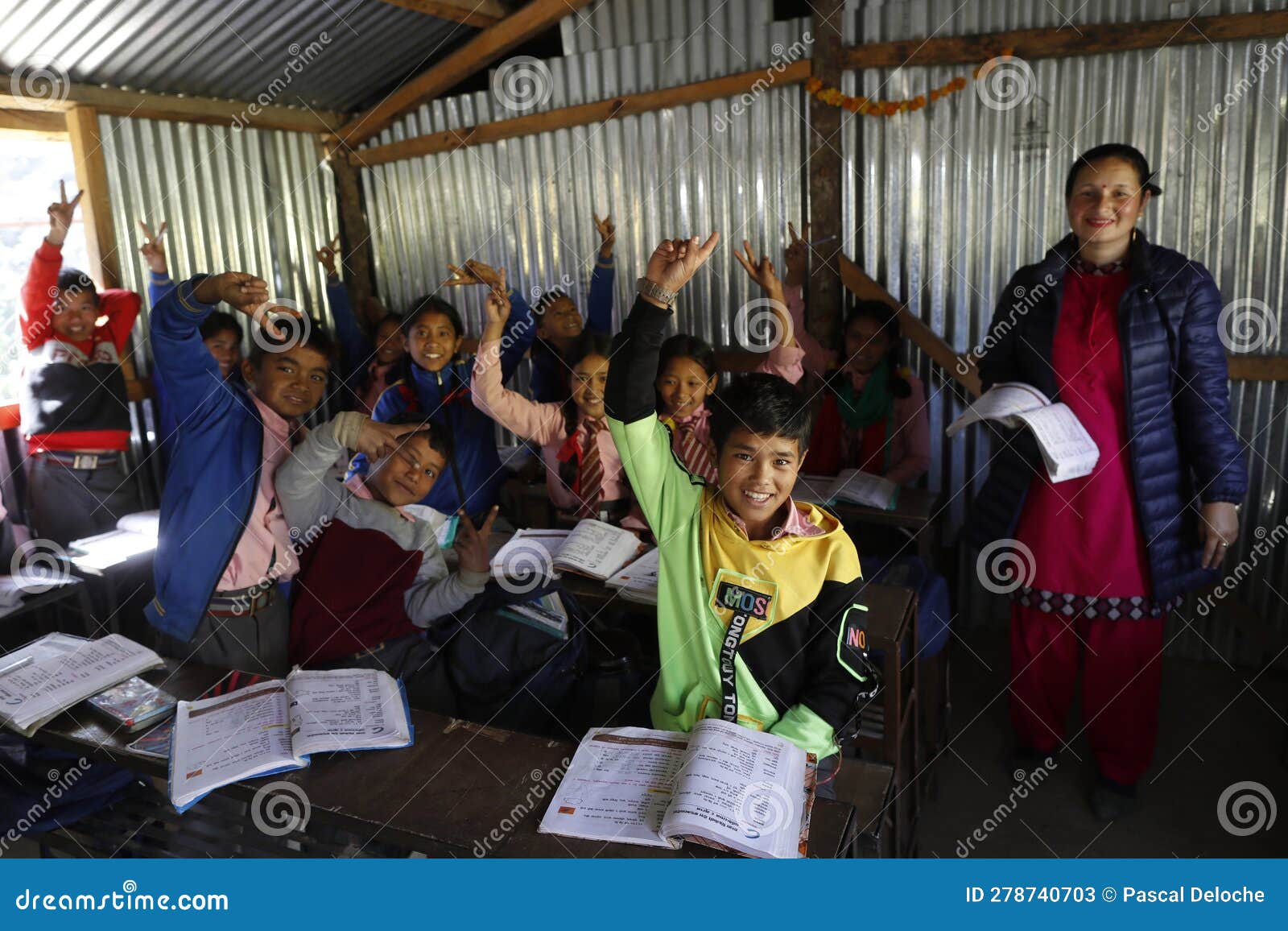 Daily life. Nepal editorial stock photo. Image of school - 278740703