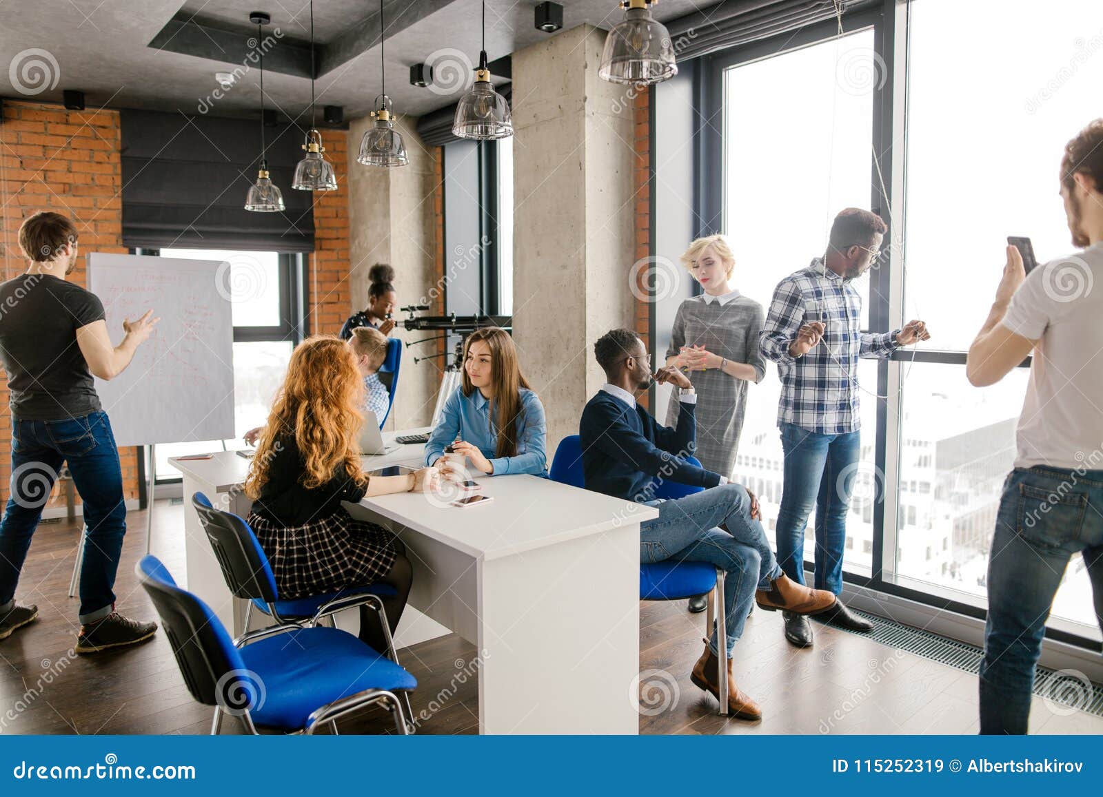 Life in Office in Break Time Stock Image - Image of panorama, loft ...