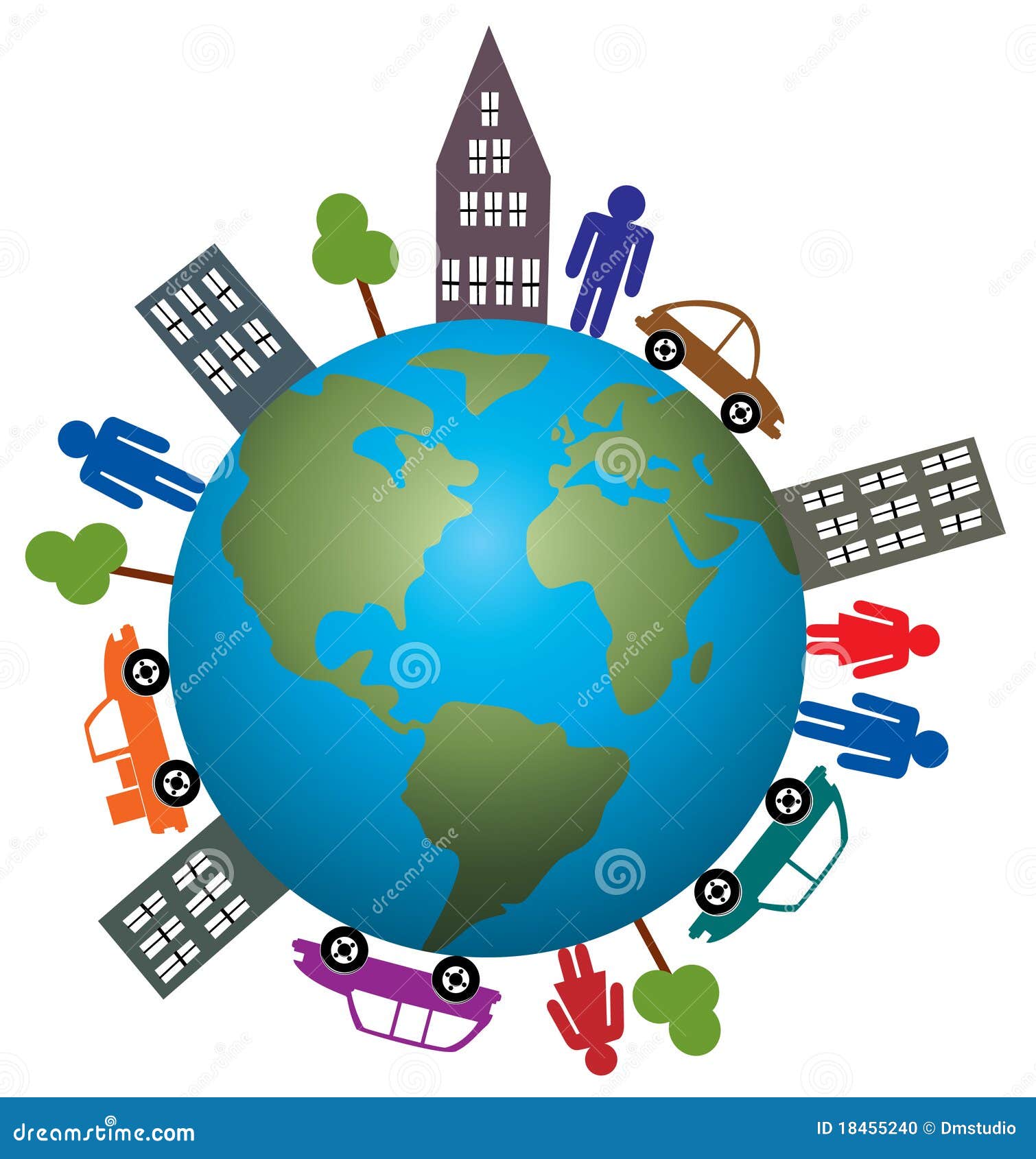 Life on our earth stock vector. Illustration of house - 18455240