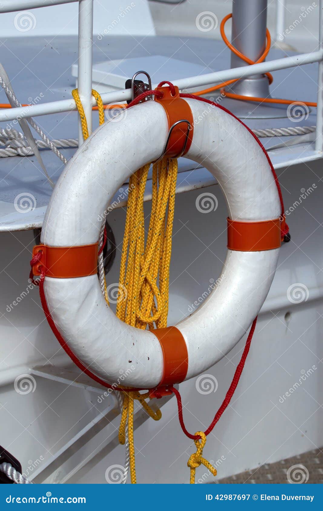 Life preserver on a boat stock image. Image of safety - 42987697