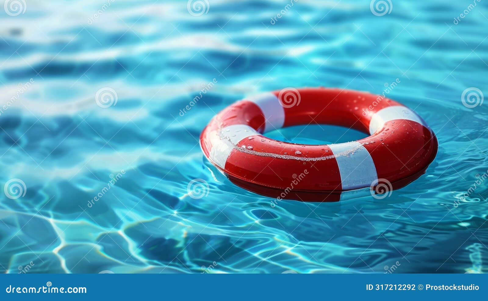 Life Preserver Floating in Pool of Water Stock Photo - Image of ...