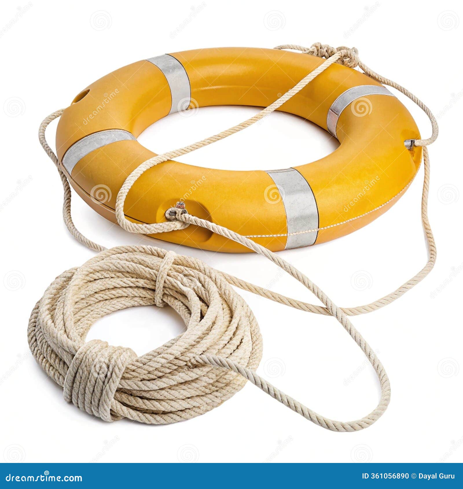 A Life Preserver with a Rope Attached To it Isolated on Transparent ...