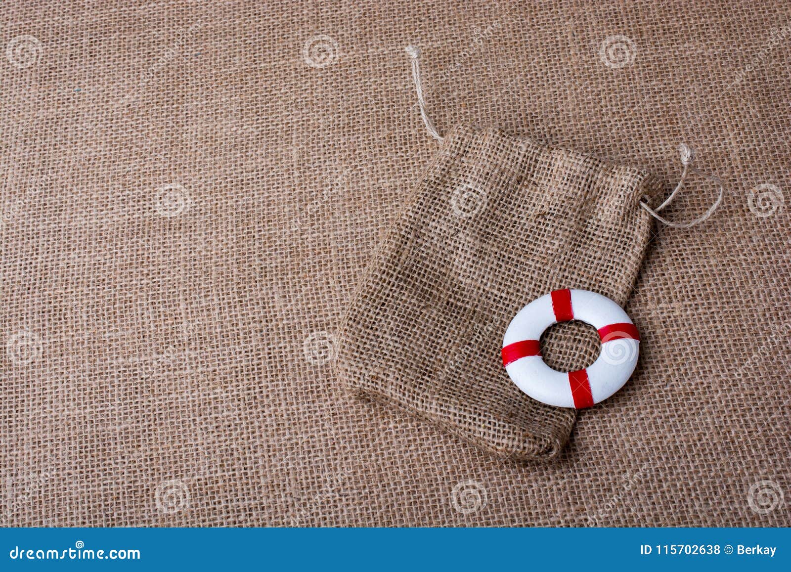 Life Preserver on a Sack on Canvas Stock Photo - Image of preserver ...