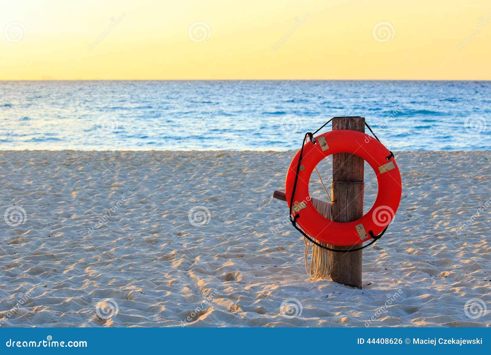 Life Preserver on Sandy Beach Stock Photo - Image of ocean, caribbean ...