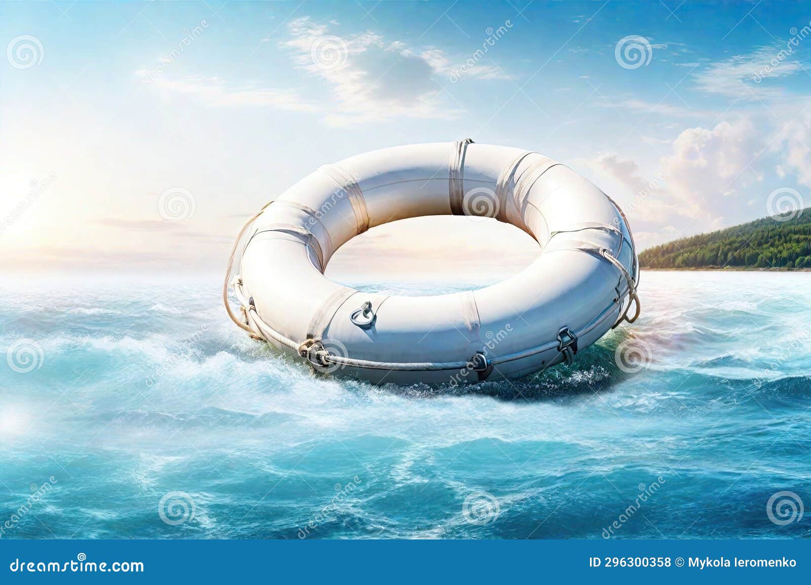 A Life Preserver in the Sea. Stock Photo - Image of circle, ocean ...