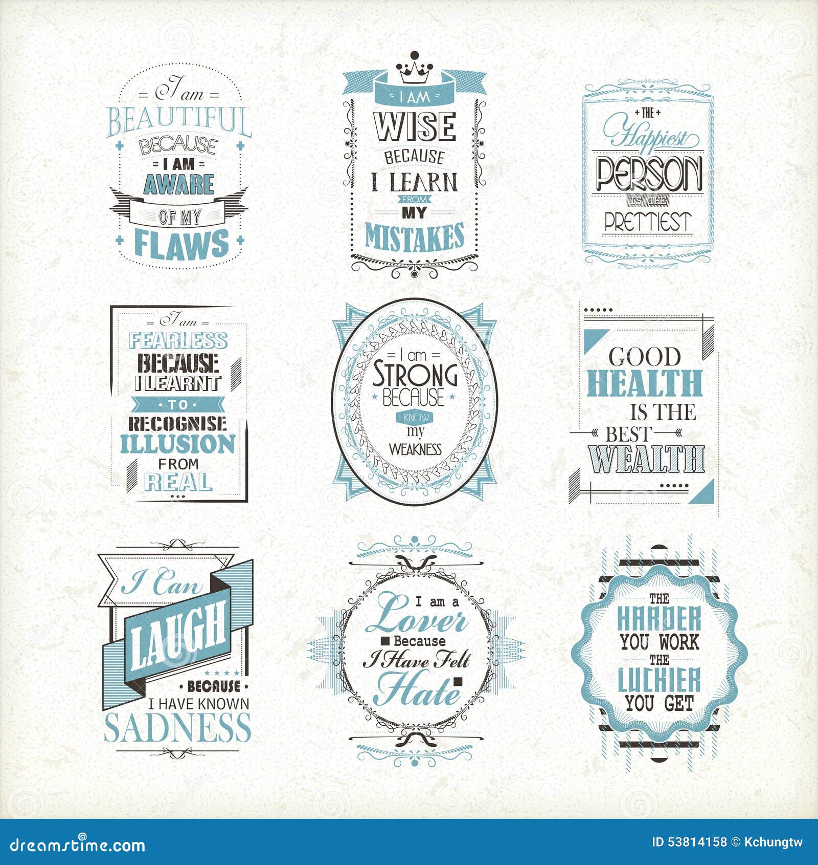 Life quotes set stock vector. Illustration of inspiration - 53814158