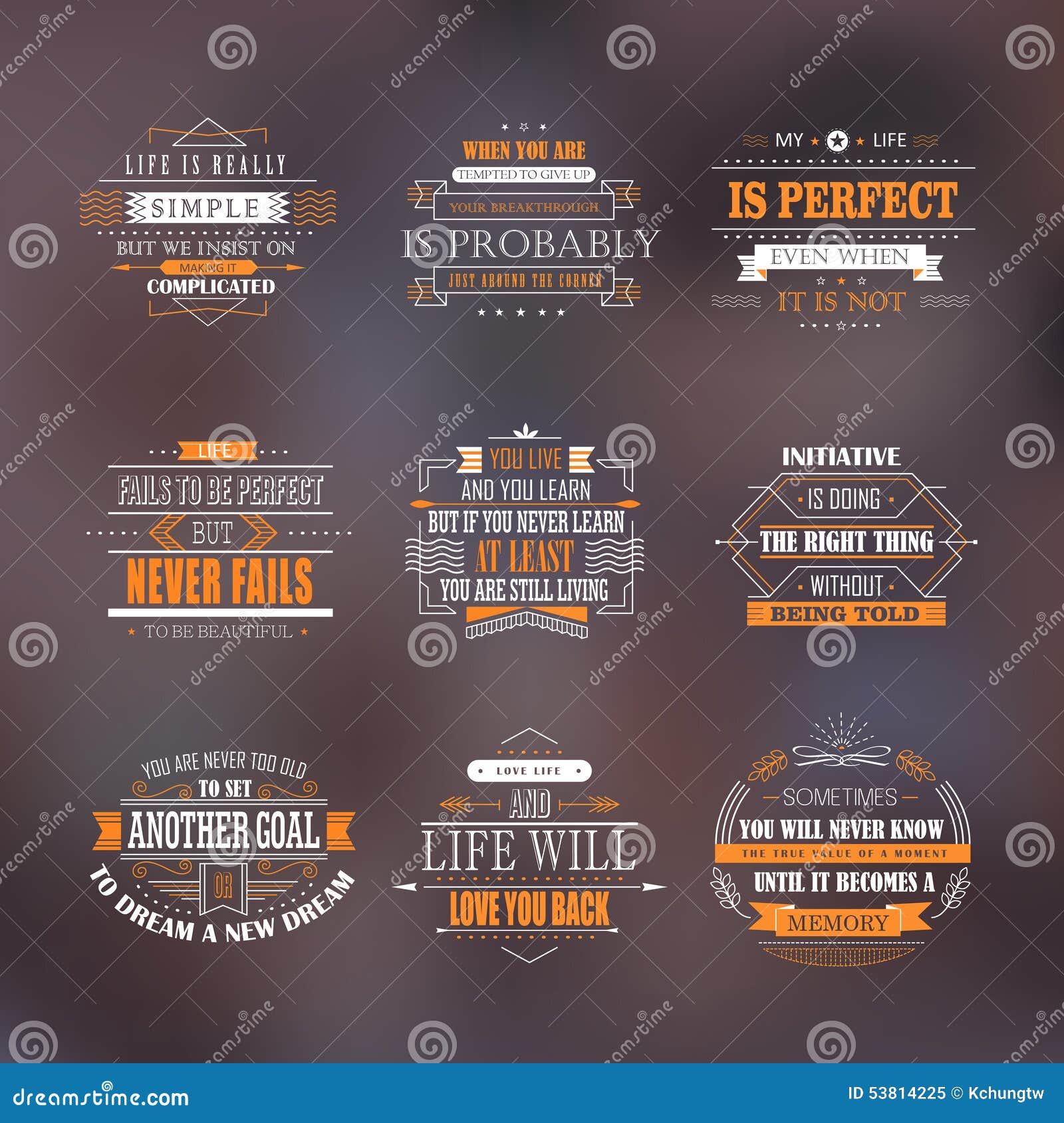 Life quotes set stock vector. Illustration of attitude - 53814225