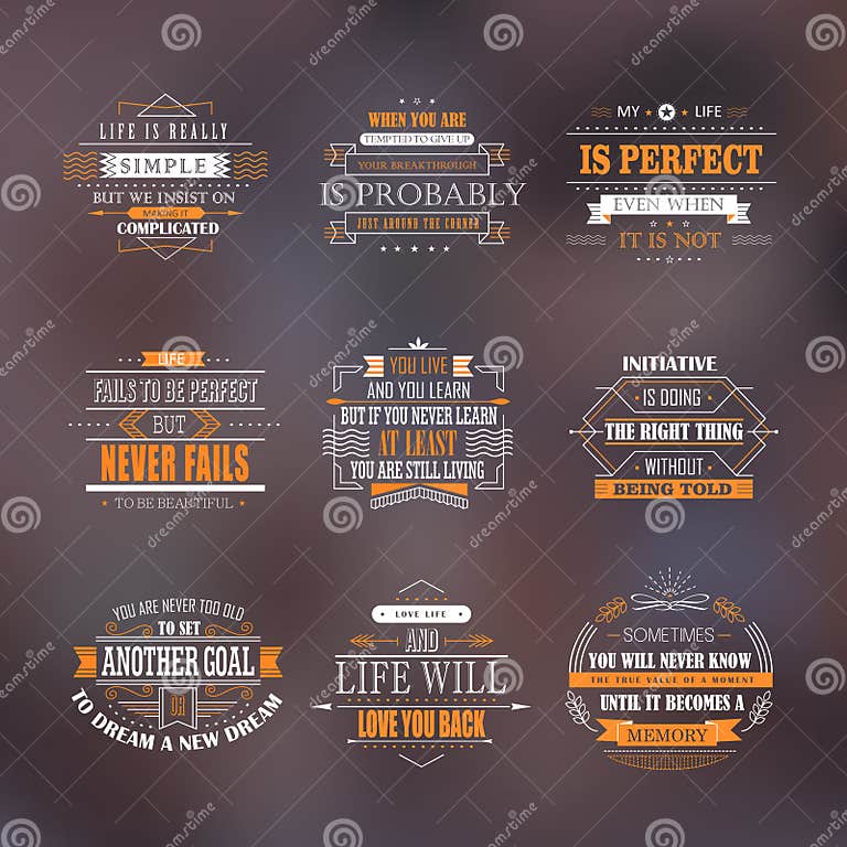 Life quotes set stock vector. Illustration of attitude - 53814225