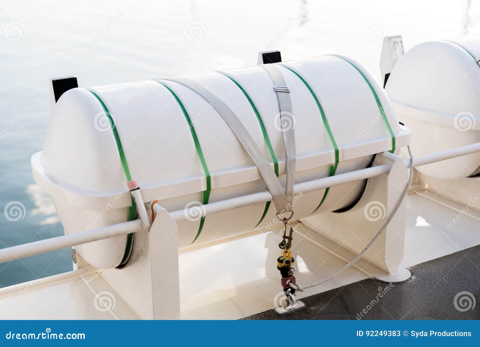 Life Raft Container on Ship or Boat Deck Stock Image - Image of safe ...