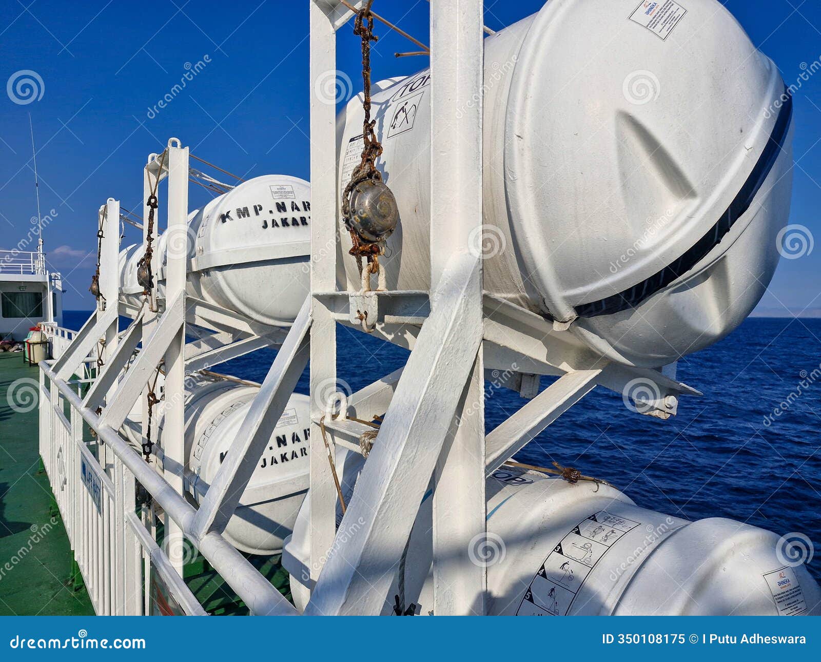 Life raft on the ferry editorial image. Image of raft - 350108175