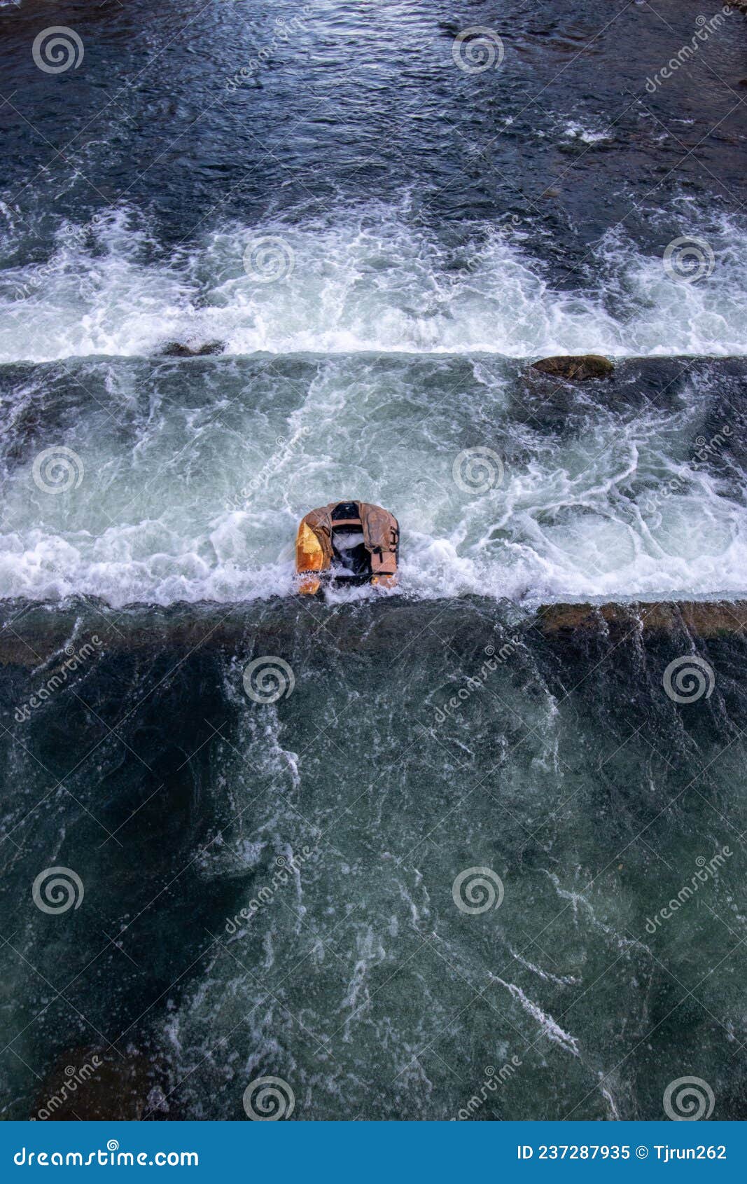 A Life Raft Floating in the Waterfalls Stock Image - Image of seasons ...