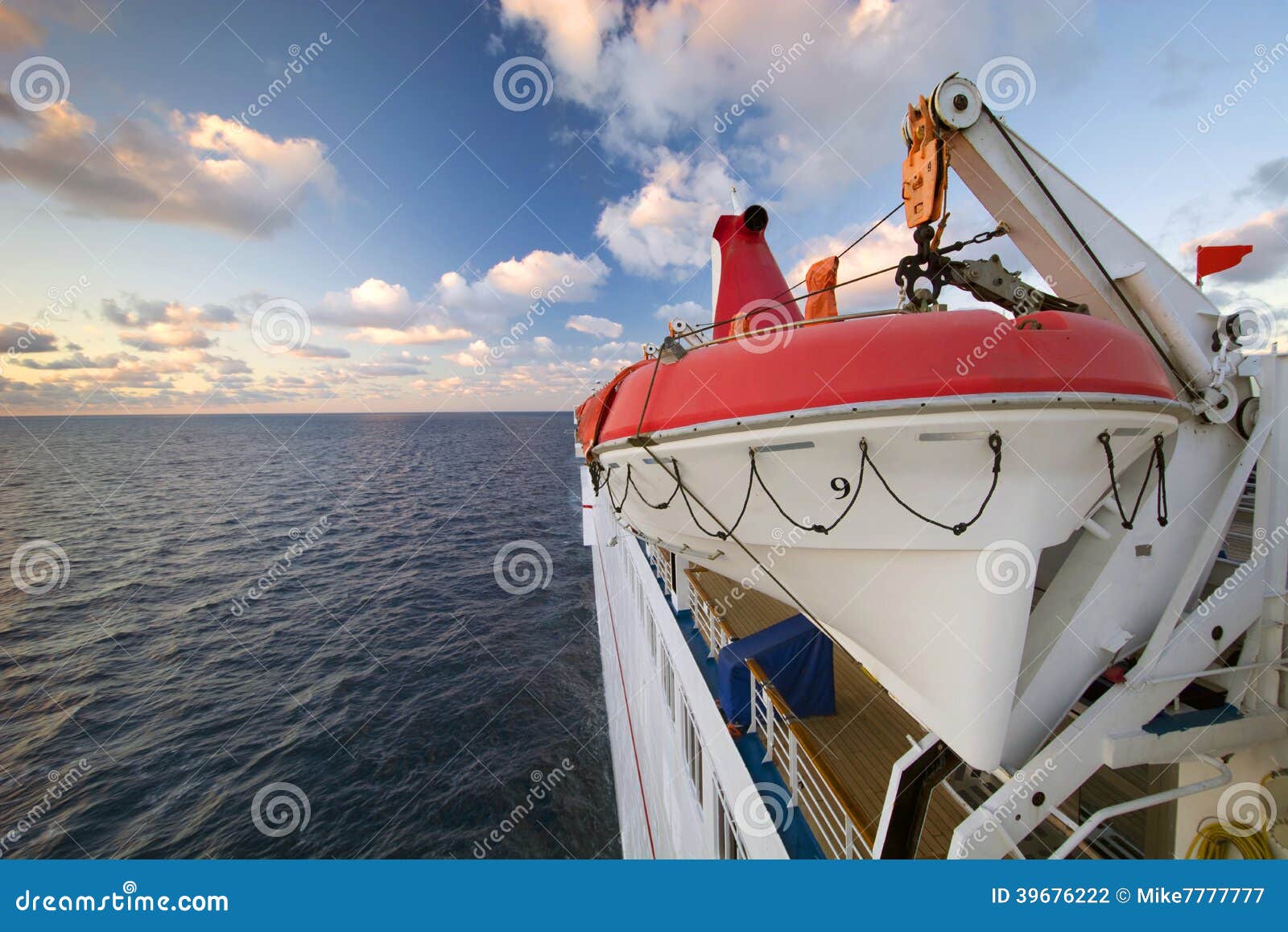 Life Raft on the Side of a Cruise Ship. Stock Photo - Image of modern ...