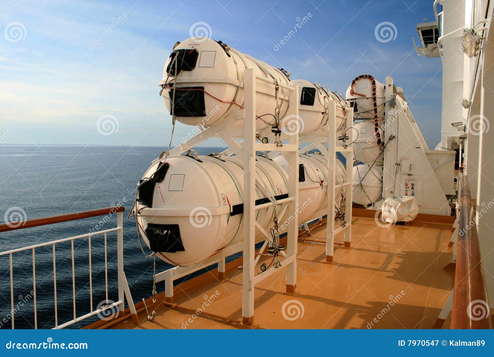 Life rafts stock image. Image of shore, safety, railing - 7970547