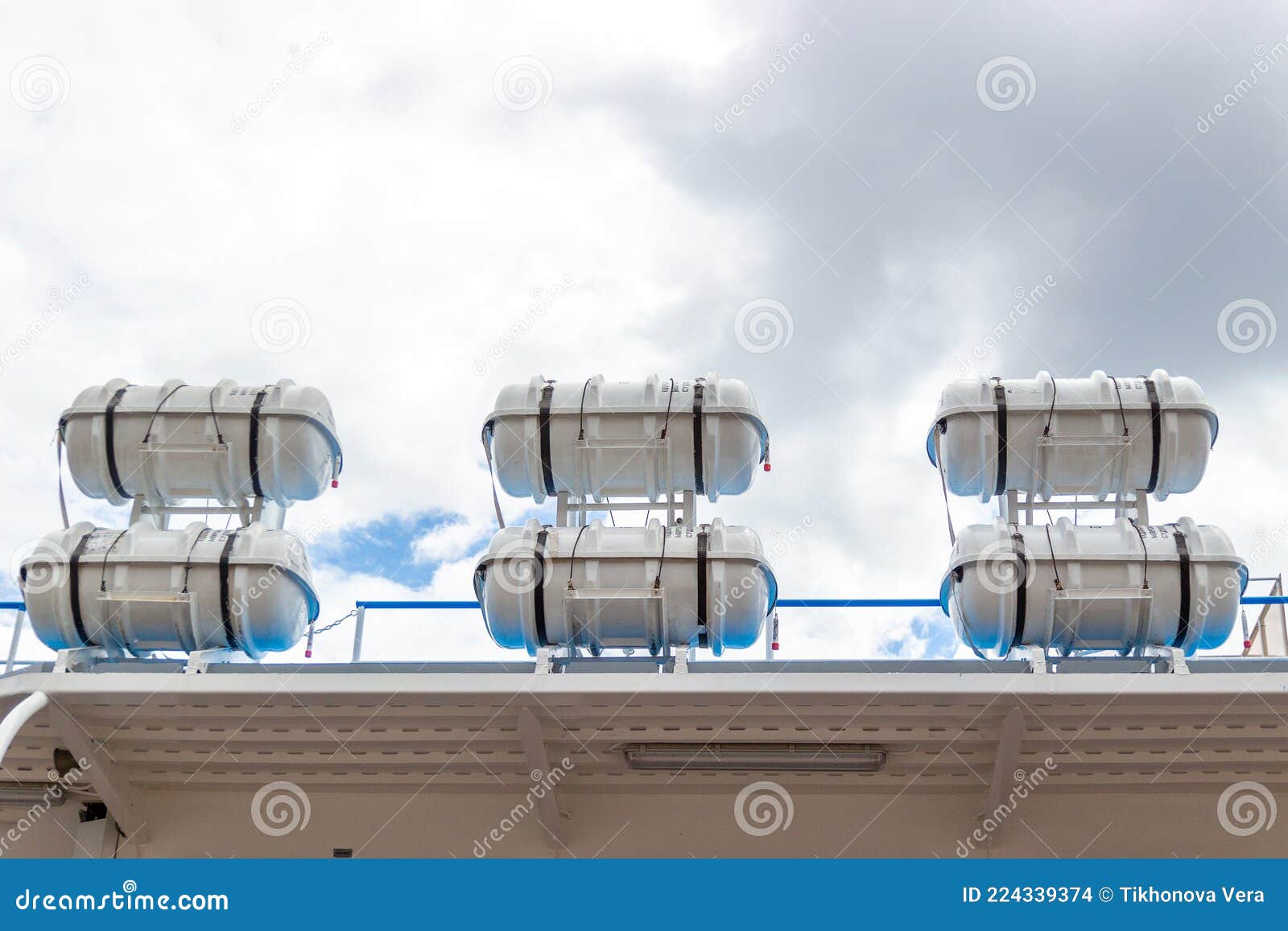 Life Rafts on Passenger Ship Editorial Stock Image - Image of hanging ...