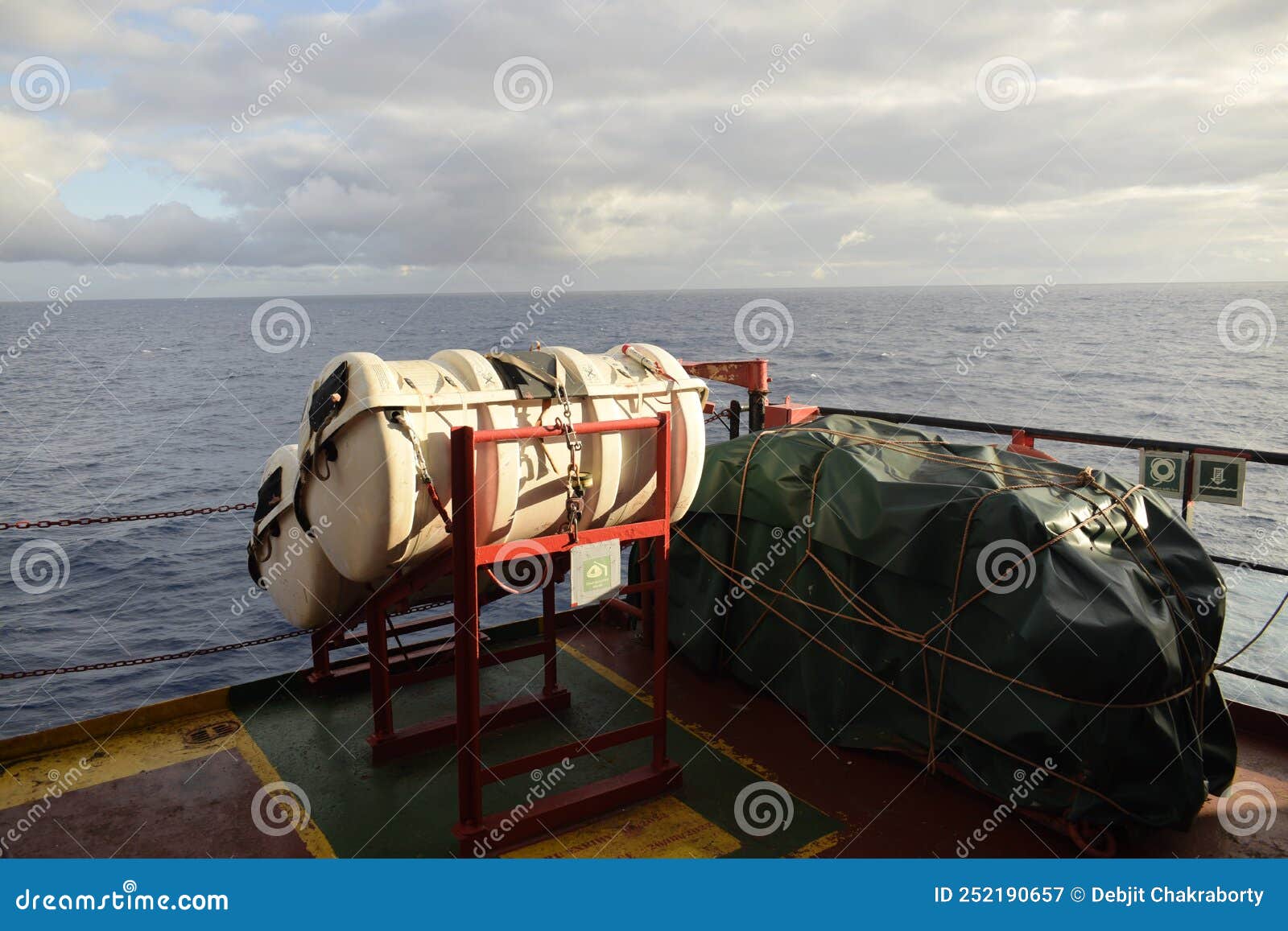 Life Rafts Stowed on the Cradles Stock Image - Image of metal, modern ...