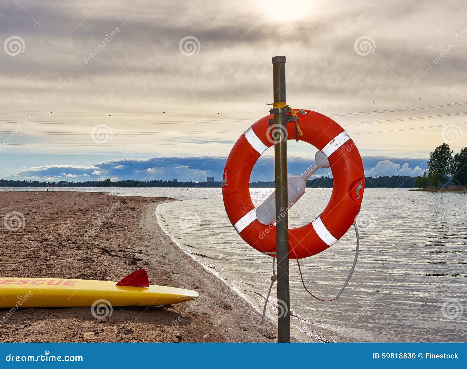 Life Ring in beach stock photo. Image of board, sand - 59818830