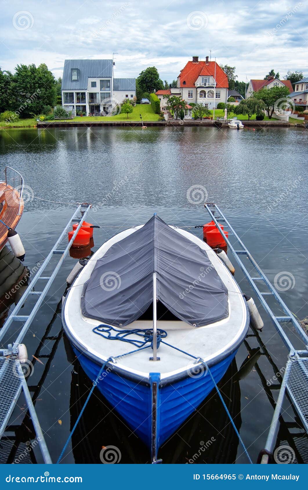 Life by the river stock image. Image of tranquil, boat - 15664965