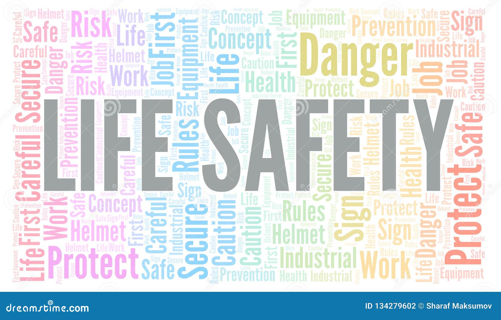 Life Safety word cloud stock illustration. Illustration of poster ...