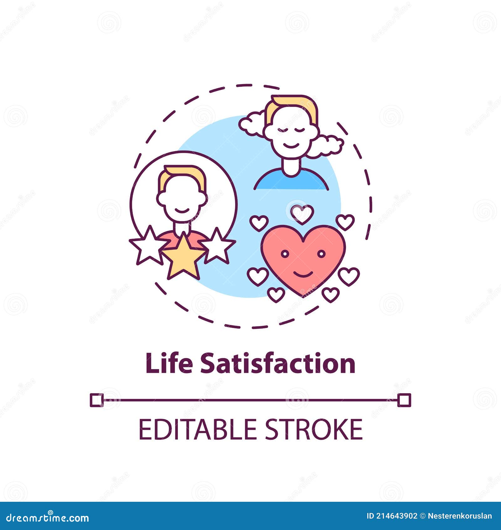 Life Satisfaction Concept Icon Stock Vector - Illustration of health ...