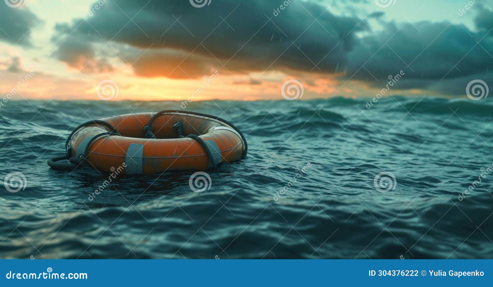 A Life Saver Floating at Sea. Stock Photo - Image of safety, lifebuoy ...